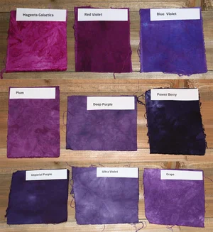 Color Swatches for Dharma Trading Company Procion MX Fiber Reactive ...