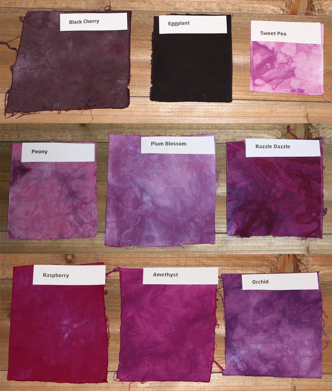 Color Swatches for Dharma Trading Company Procion MX Fiber Reactive ...