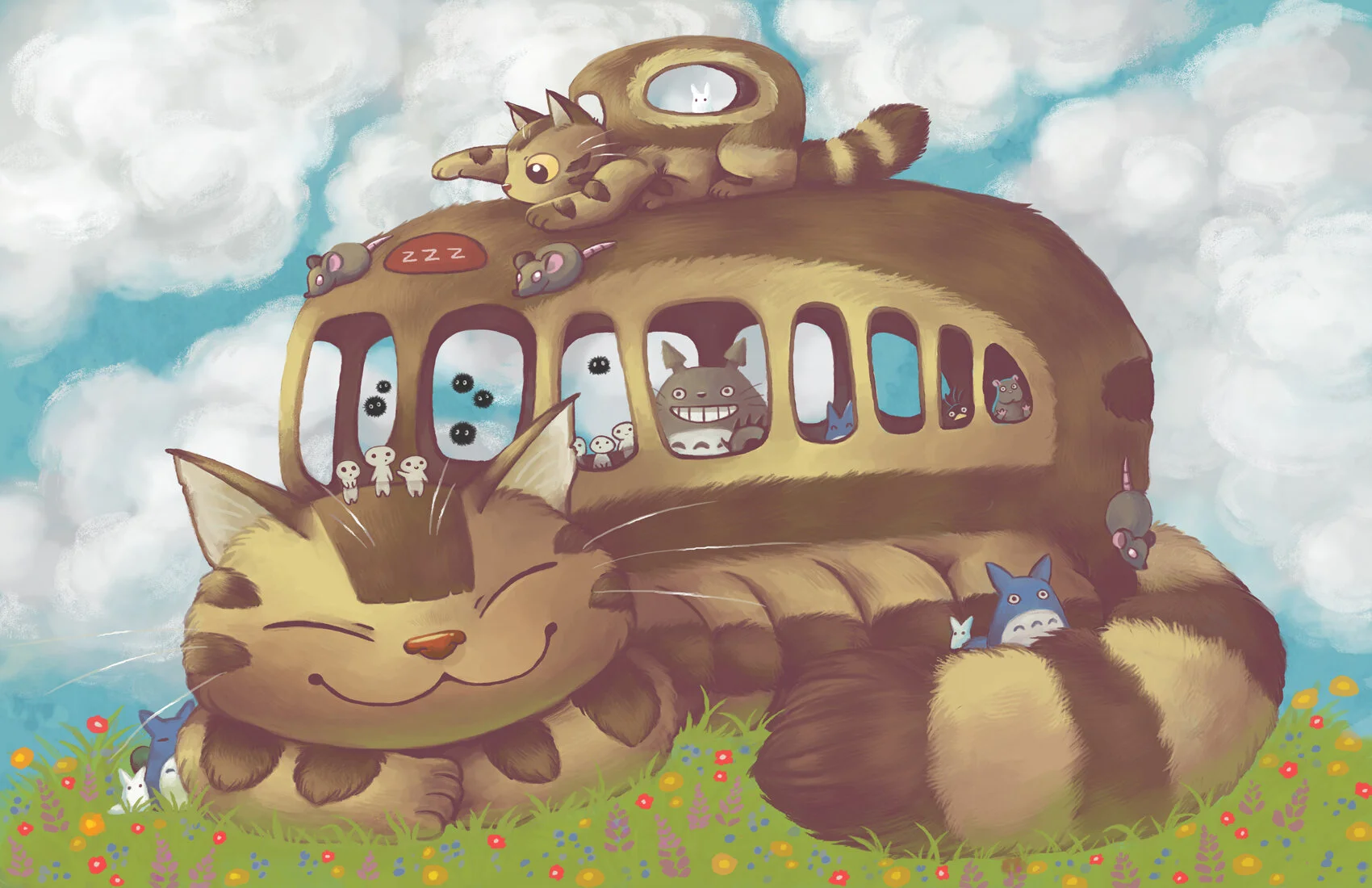 Catbus Snooze — ART OF DAVID WONG