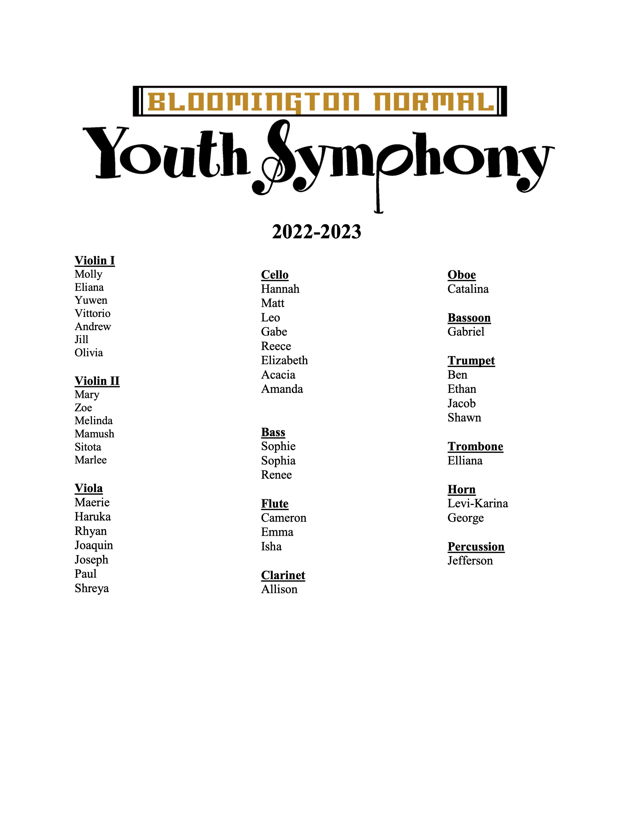 Bloomington Normal Youth Symphony