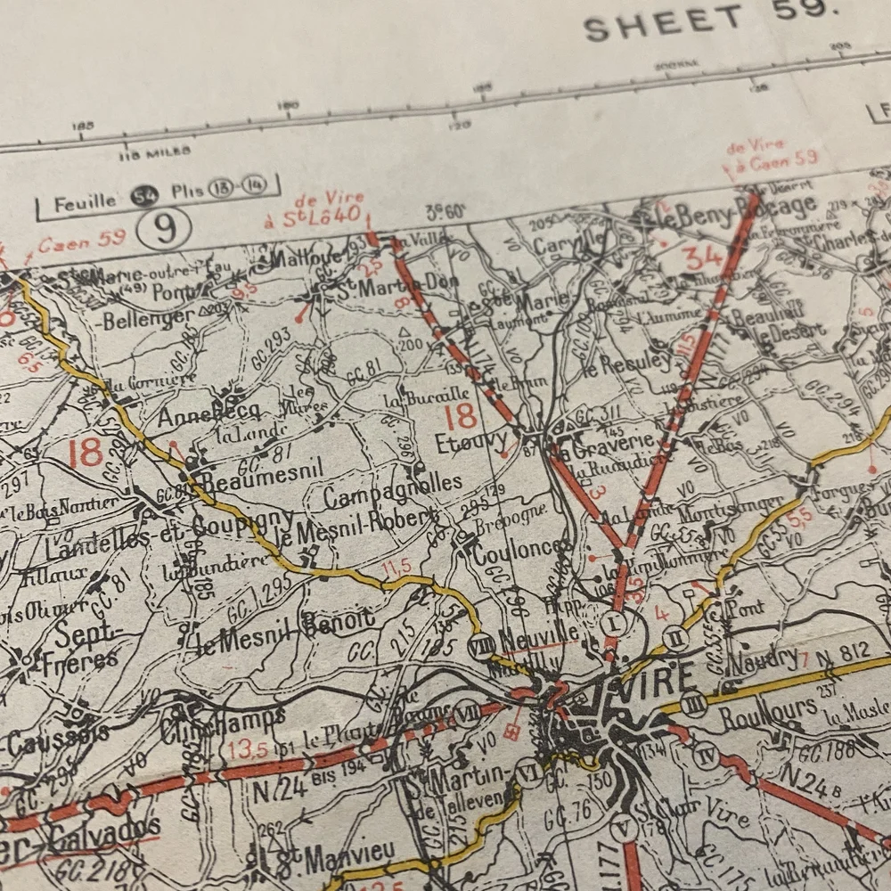 Front Line Map Of Allied Operation Cobra
