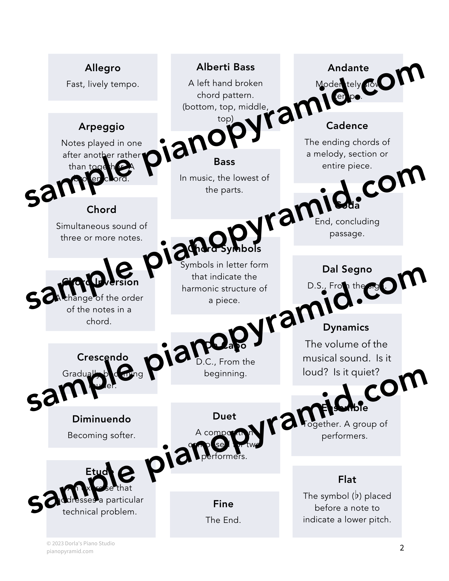 Music Dictionary — Piano Pyramid®️