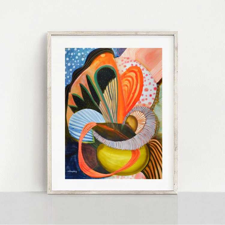 Abstract Original Mixed Media Painting Lifeform No. 406 "Rattlesnake ...