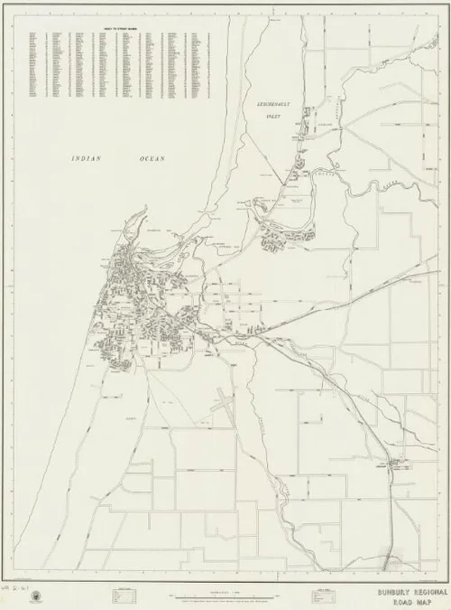 Bunbury Road Map 1969 — Streets of Bunbury