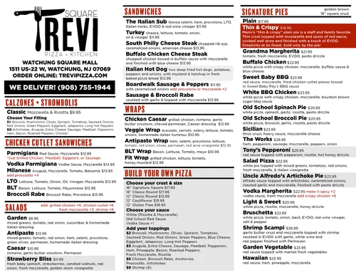 Menu — TREVI SQUARE PIZZA & KITCHEN