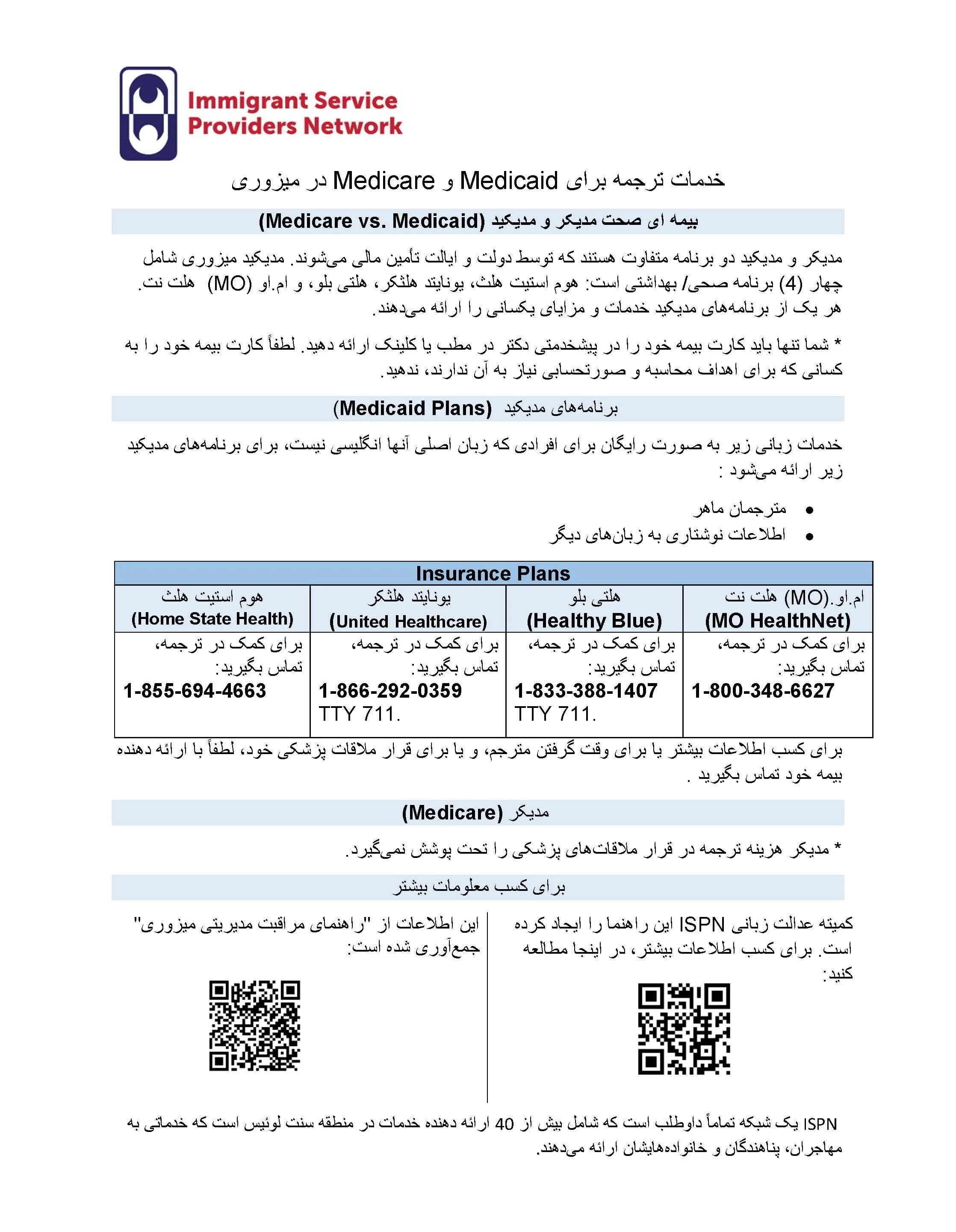 Medicare/ Medicaid Interpretation Flyers — Immigrant Service Providers ...