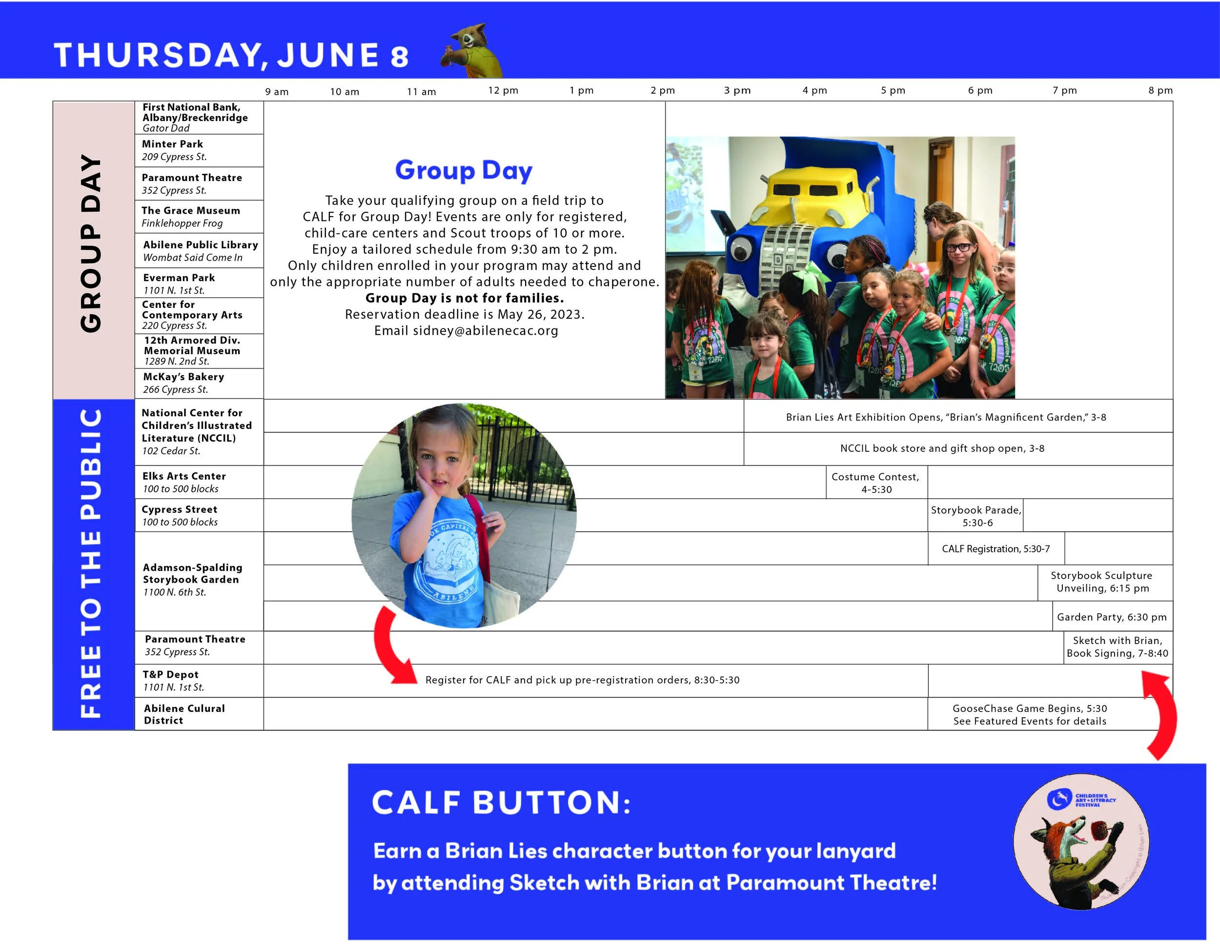 Schedule — Children's Art and Literacy Festival