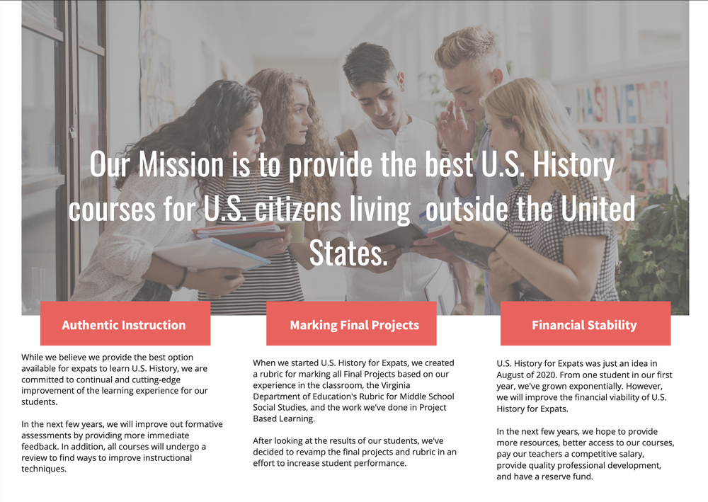 US History classes for Americans living Overseas