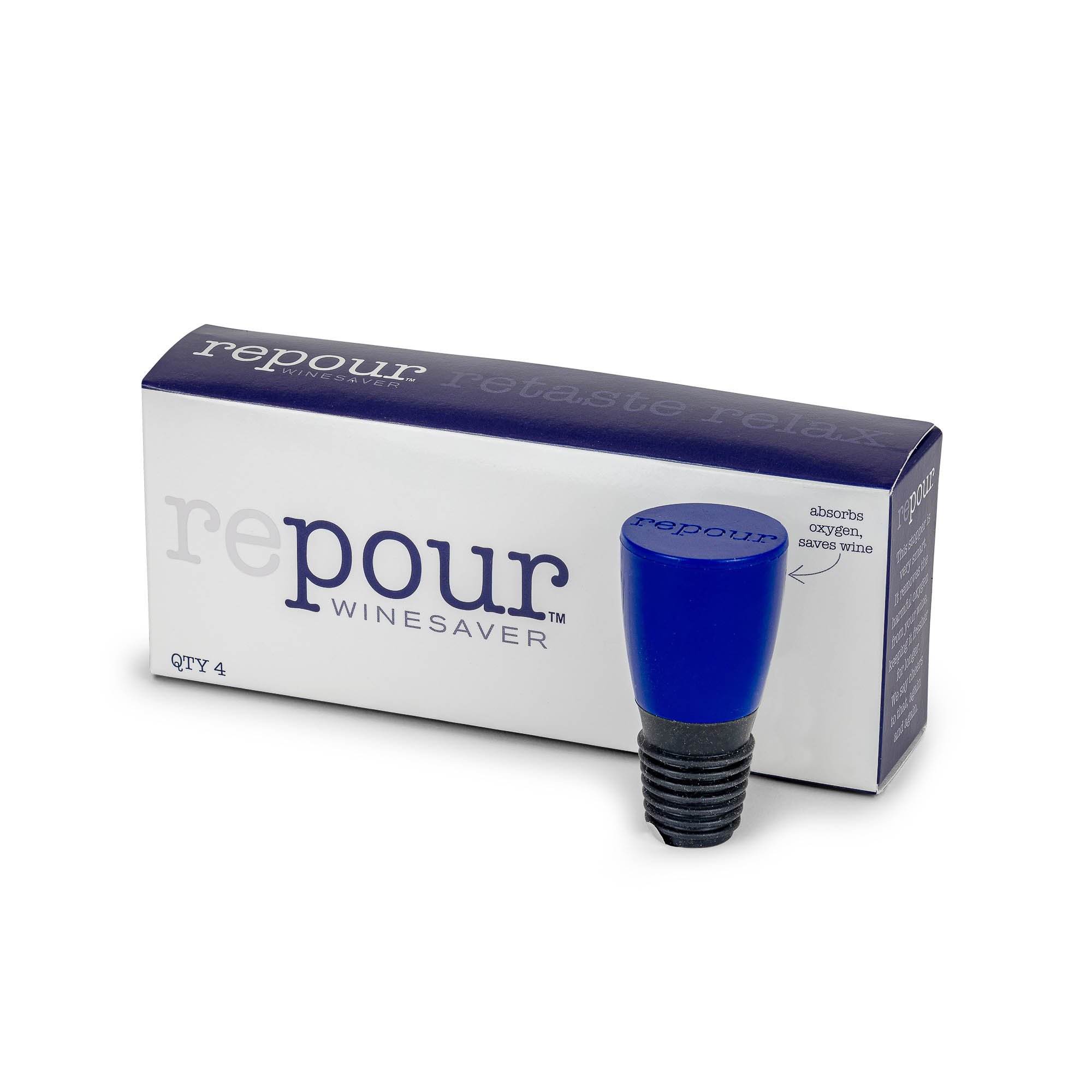 Repour Wine Saver (4 Pack) - Innovative Wine Preservation Stopper ...