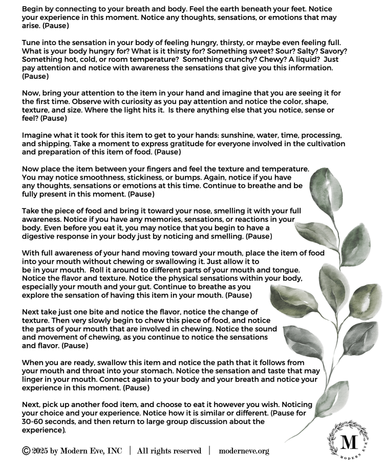 Free Mindful Eating Script | Heal Your Relationship with Food