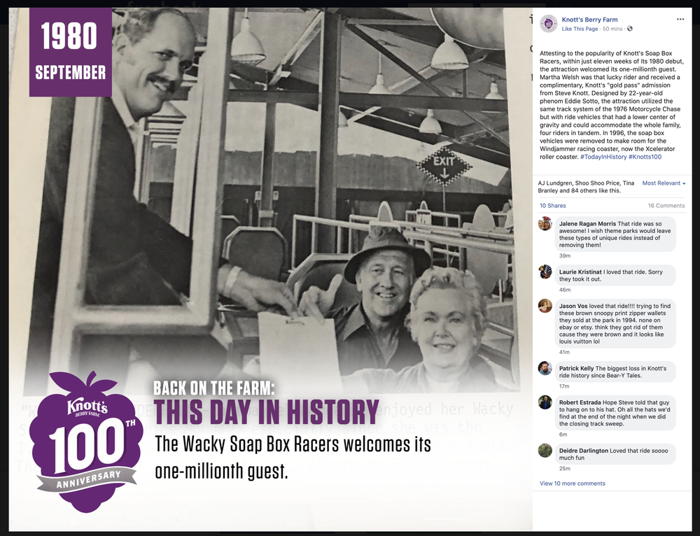 General 2 — Knott's Wacky Soap Box Racers. 44 years later.