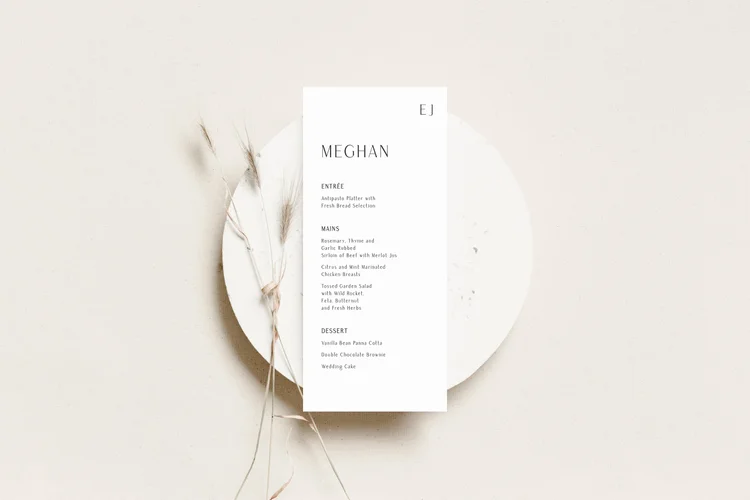 Die Cut Wedding Menus — Mila & May