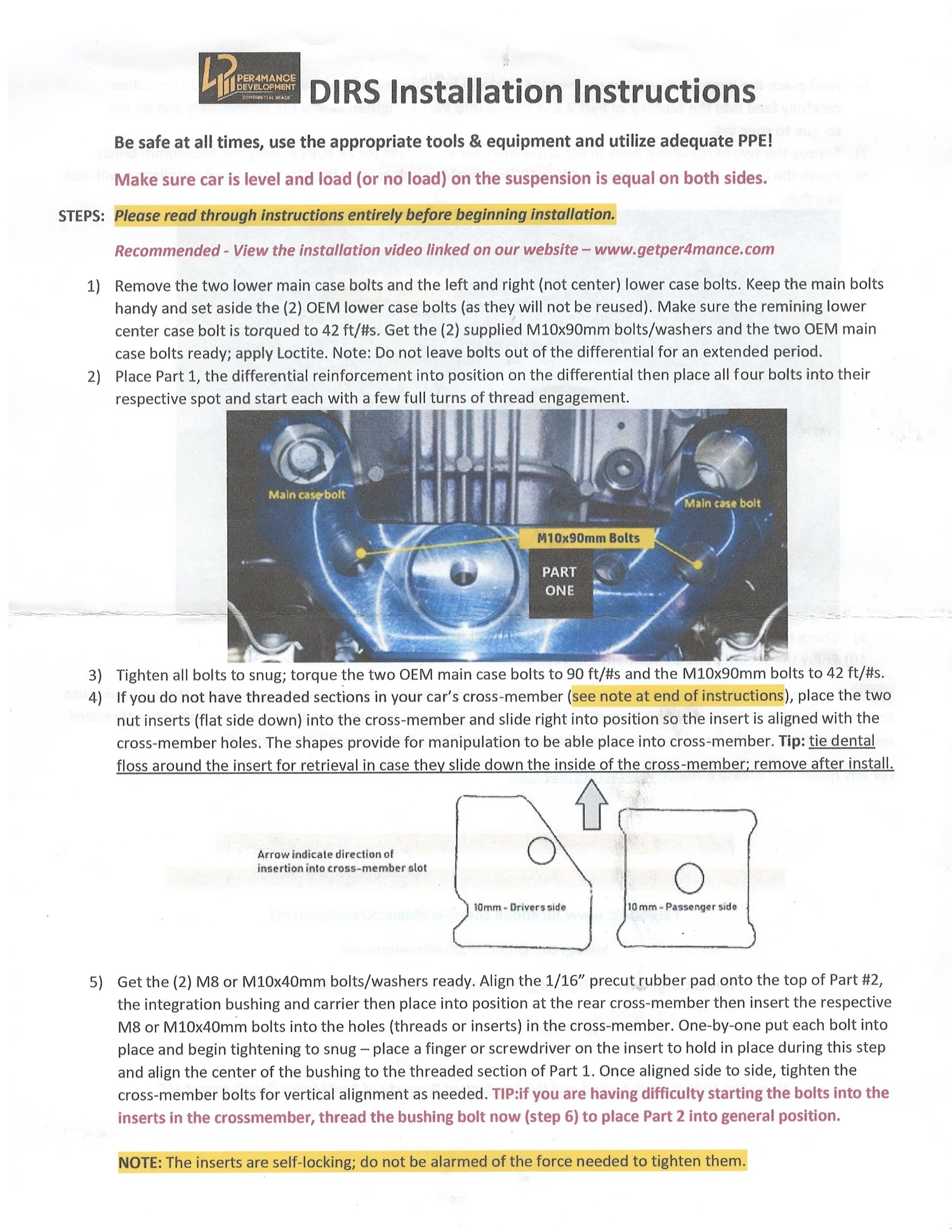 Per4mance Development DIRS for LD Facelift Charger/Challenger/300 V8 ...