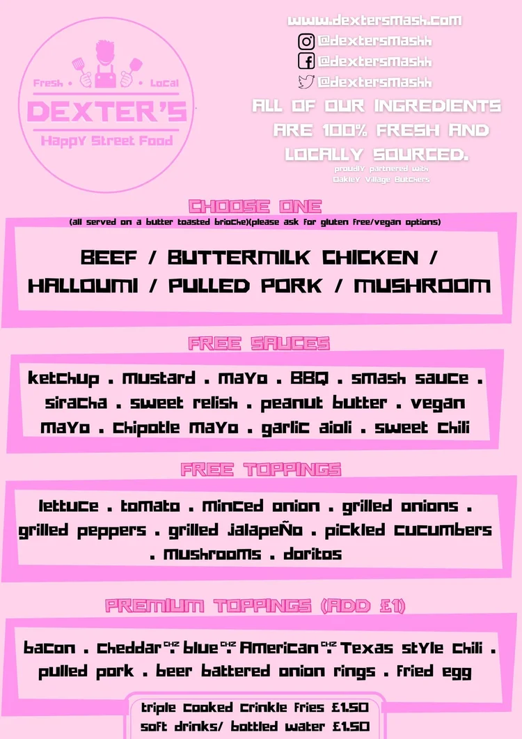 Menus — Dexter’s