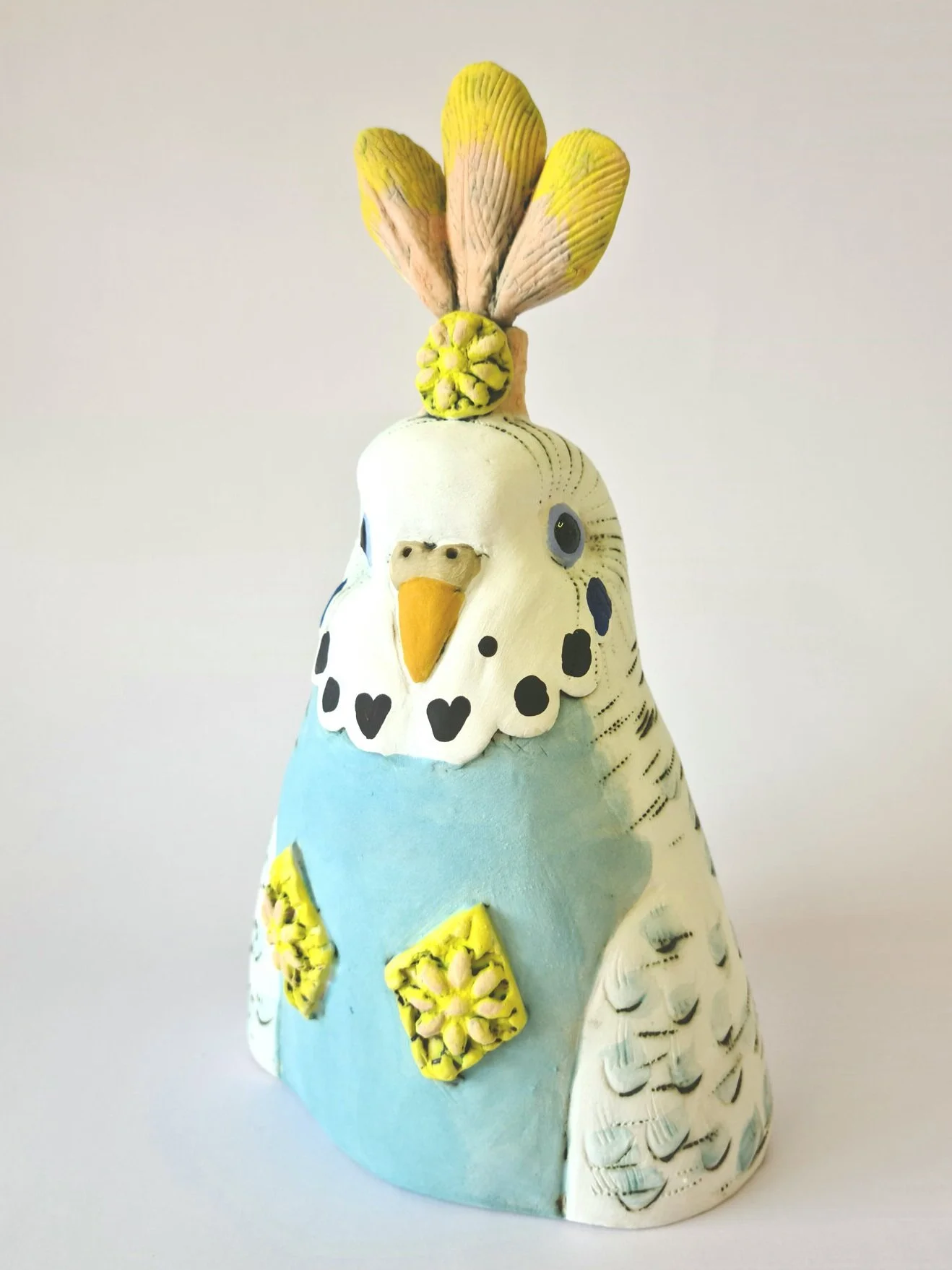 Hilda Ogden Budgie Ceramic bust — Charlotte Miller Ceramics