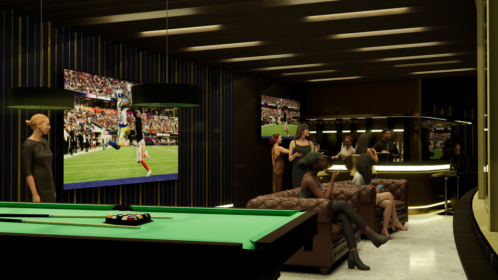 Bar Design VIP Lounge — Orange Green