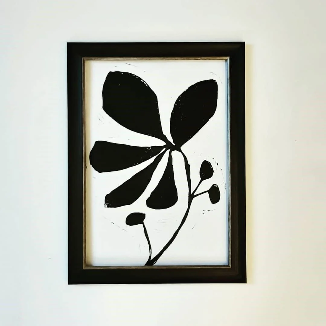 Original Lino Print — FOUR PEAS IN A POD