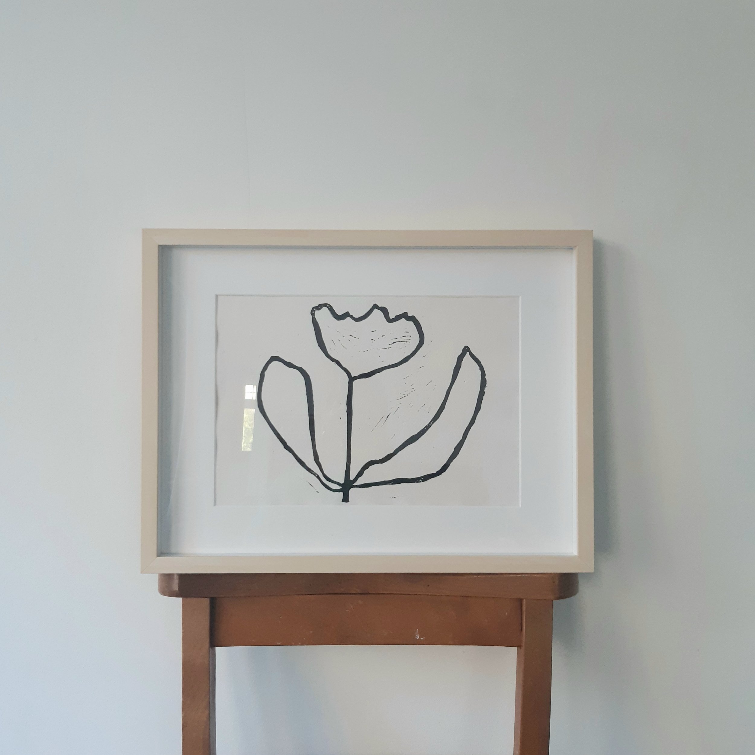 Original Lino Print — FOUR PEAS IN A POD