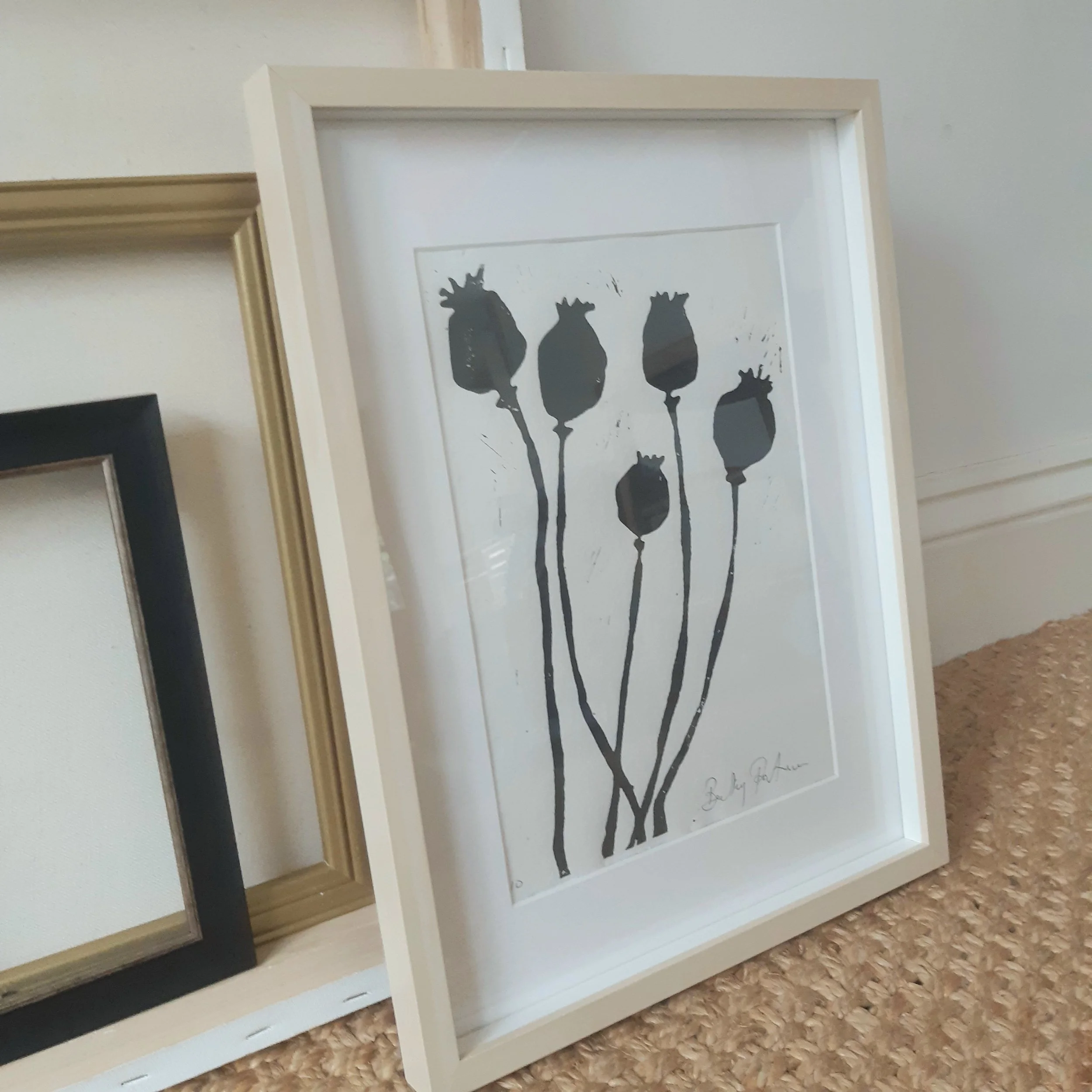 Original Lino Print — FOUR PEAS IN A POD