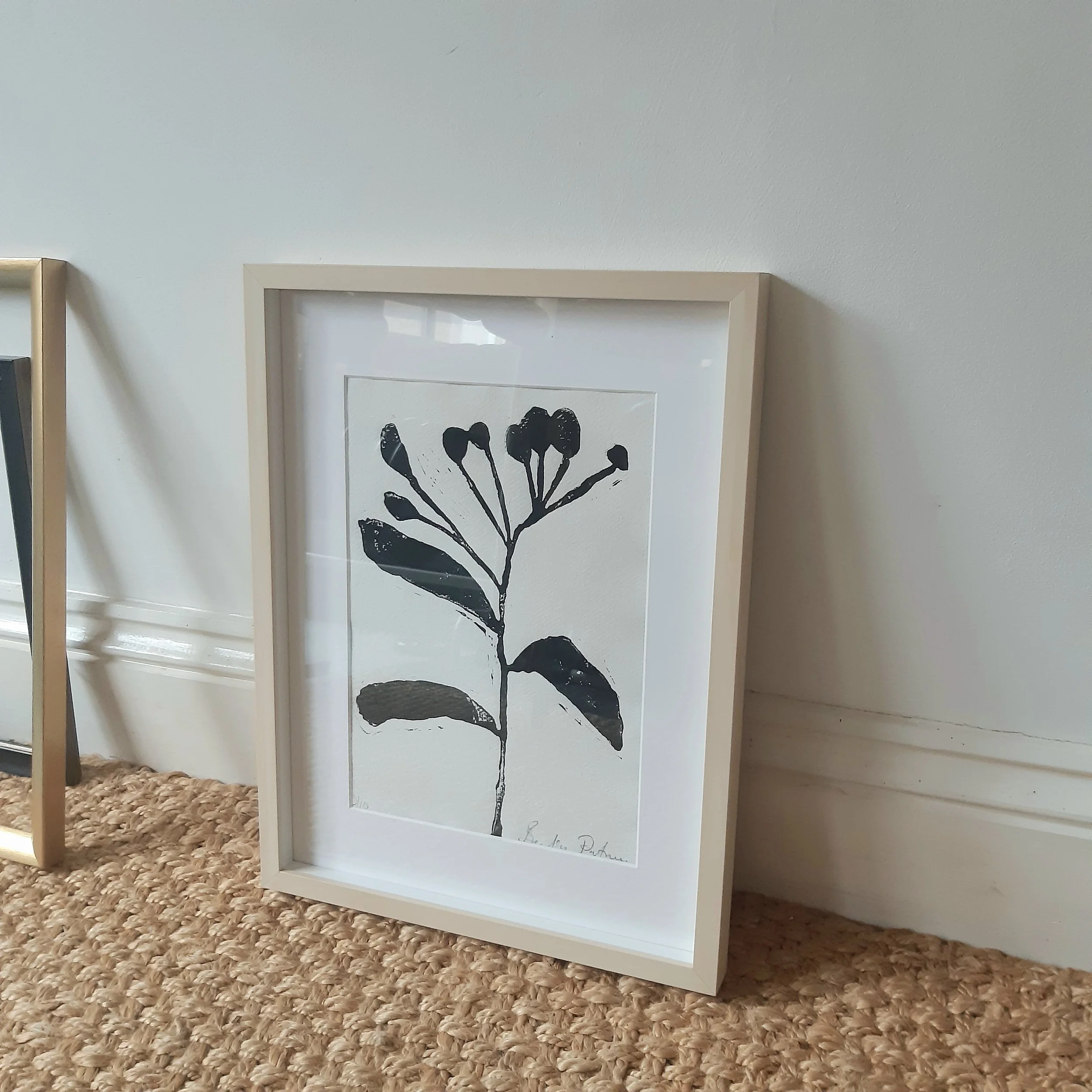 Original Lino Print — FOUR PEAS IN A POD