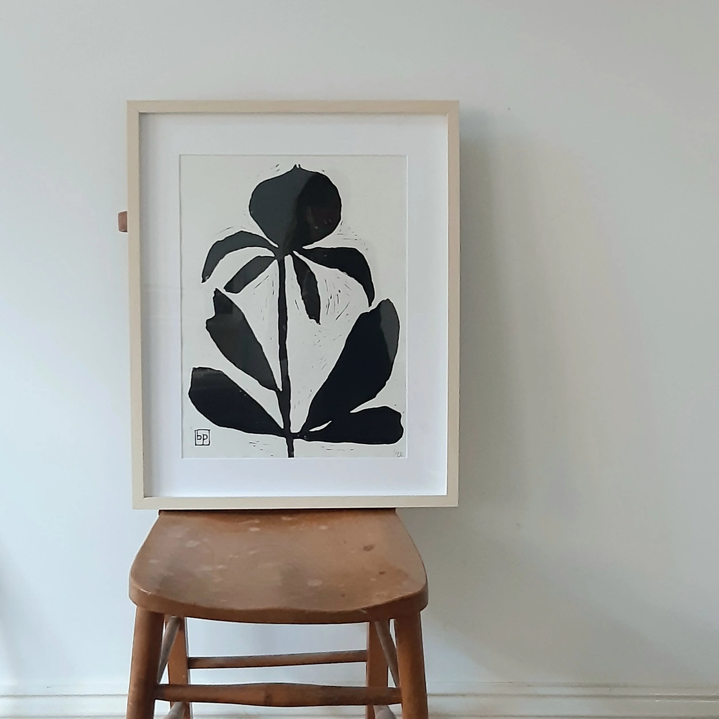 Original Lino Print — FOUR PEAS IN A POD