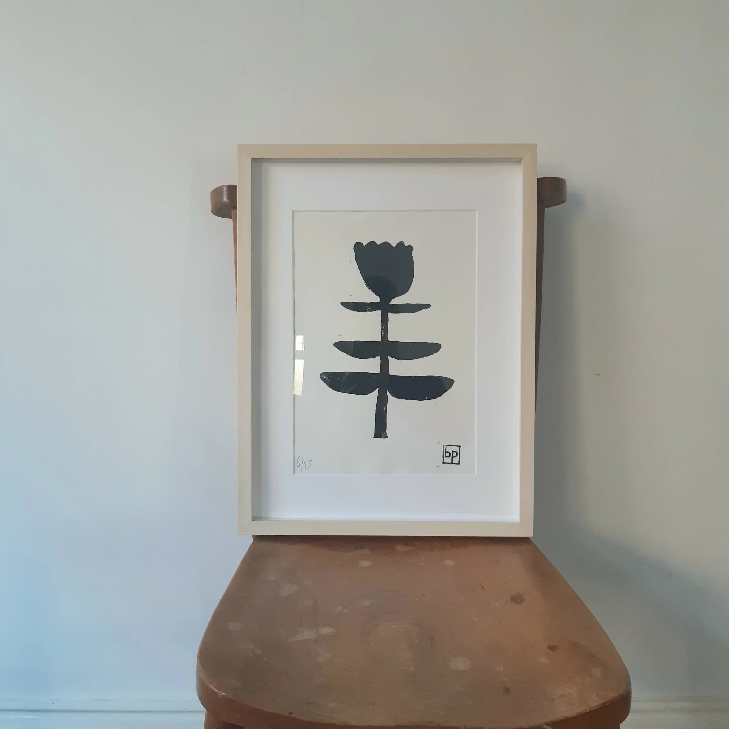 Original Lino Print — FOUR PEAS IN A POD