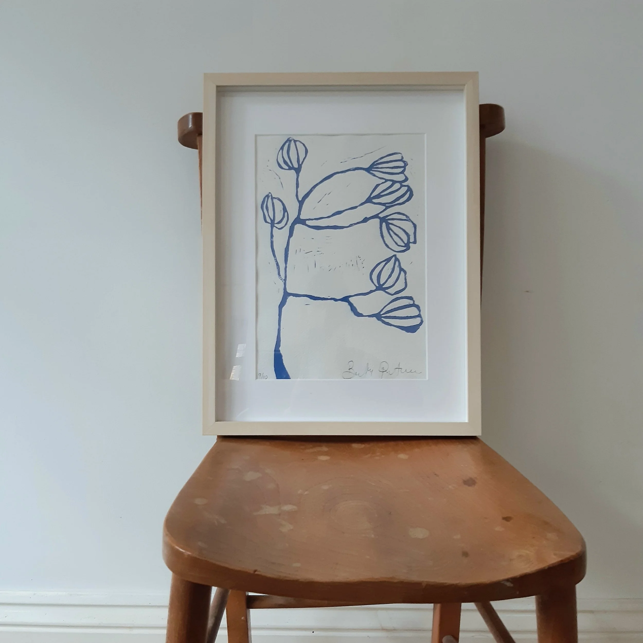 Original Lino Print — FOUR PEAS IN A POD