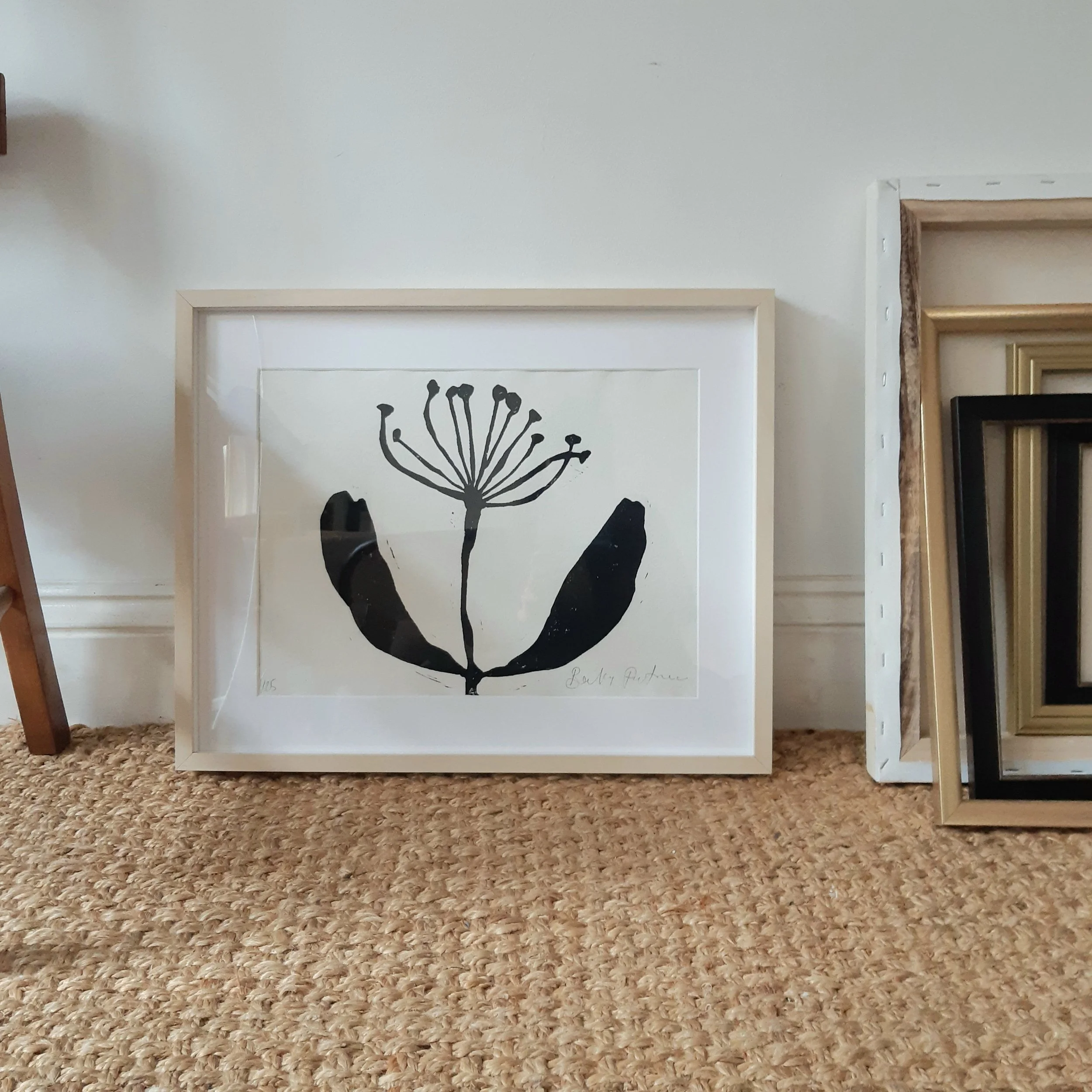 Original Lino Print — FOUR PEAS IN A POD