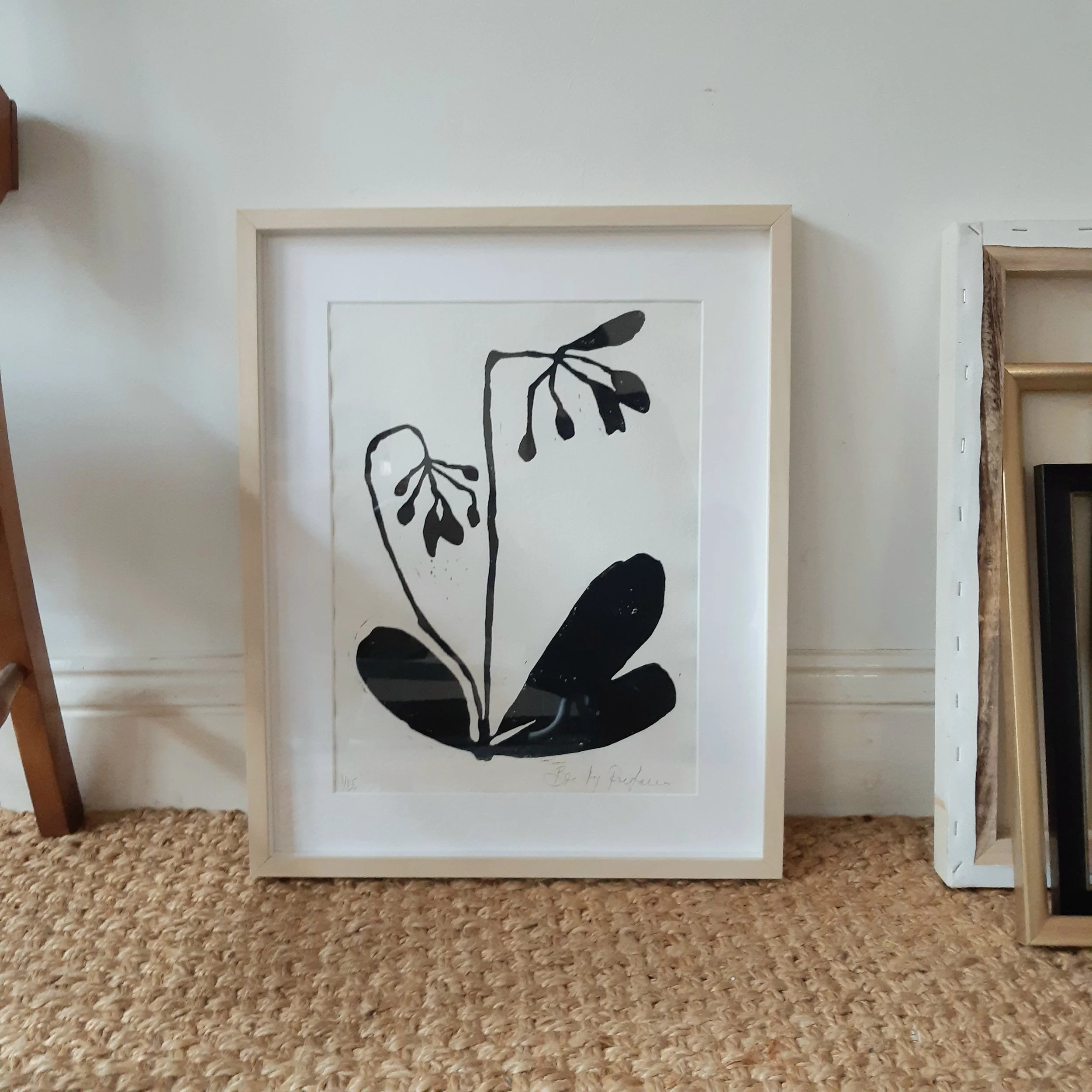 Original Lino Print — FOUR PEAS IN A POD