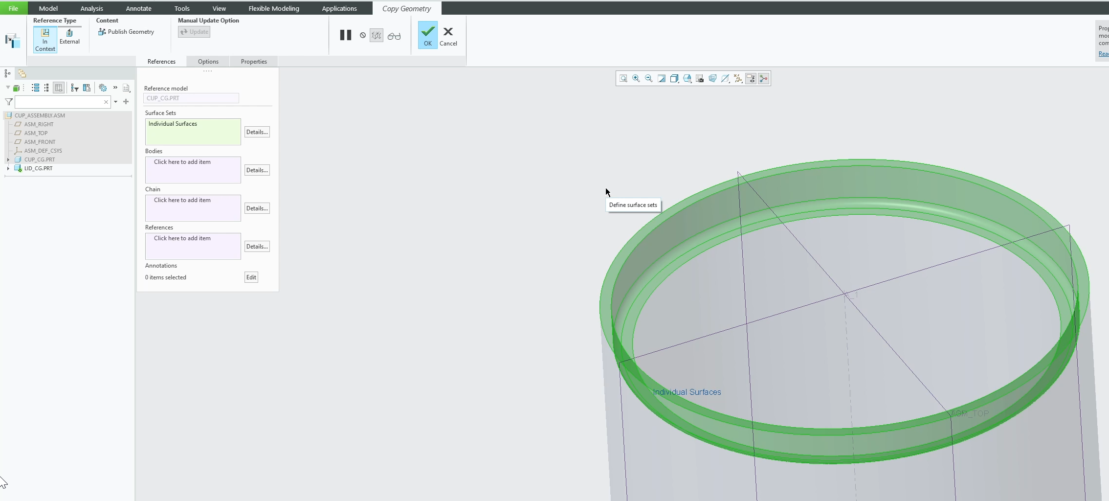 How to Use Copy Geometry in Creo Parametric 10.0 | Top-Down Design ...