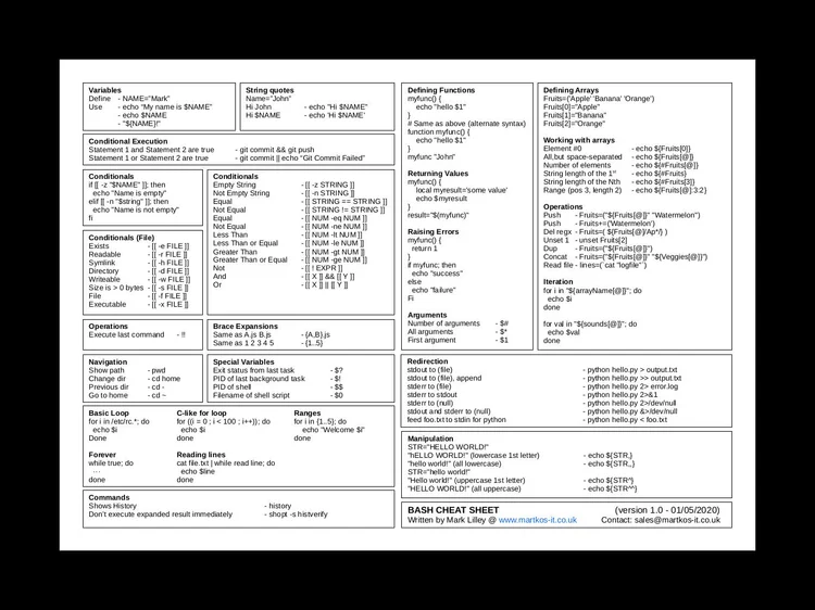 Bash Cheat Sheet — Martkos IT Ltd