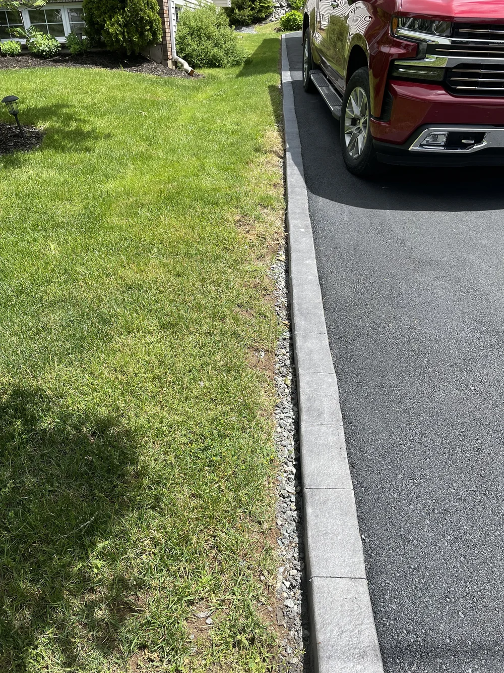 MCL poured-in-place concrete curbs prevent grass encroachment, are ...