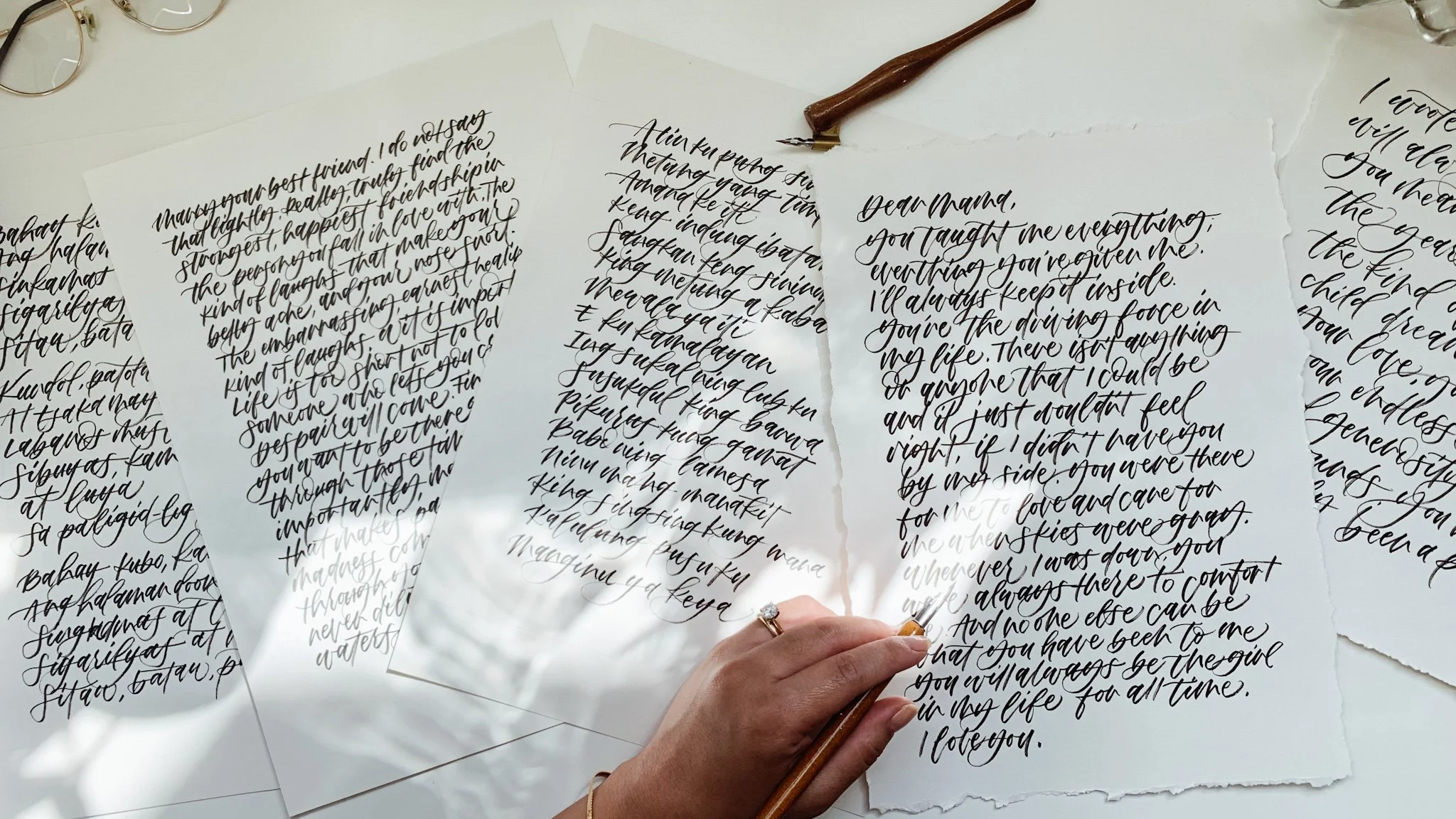 CREAT'D FOR — San Diego Event Calligrapher and Engraver, Rinelle