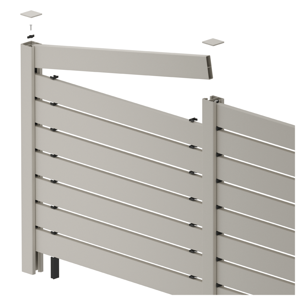 Xpress Plus Non-Weld Horizontal Slat Screen Post system — Glass Outlet