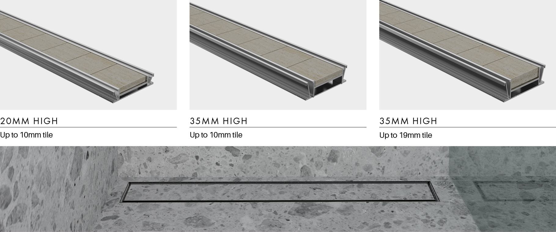 Sleek, High-Performance drainlab® Linear Drains — Glass Outlet