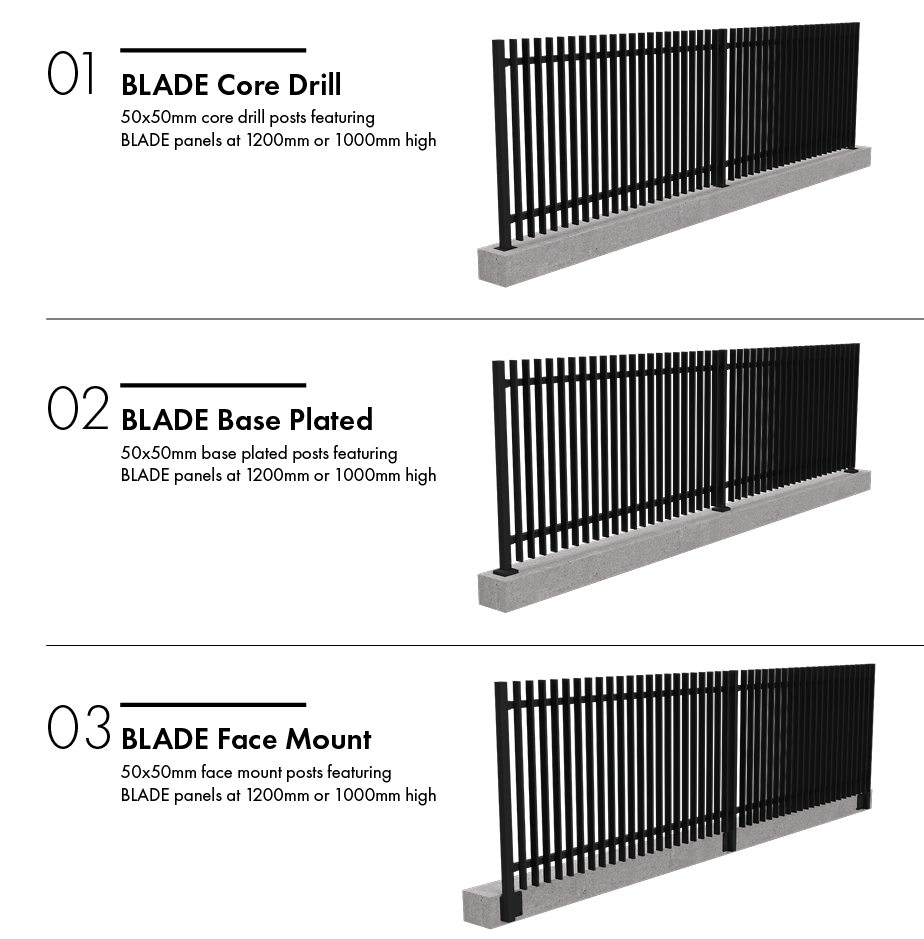 Sleek, Robust, Contemporary BLADE® Fencing — Glass Outlet