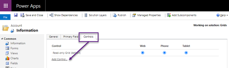Gridlock: custom control views & sub-grids in model driven apps — Amey ...