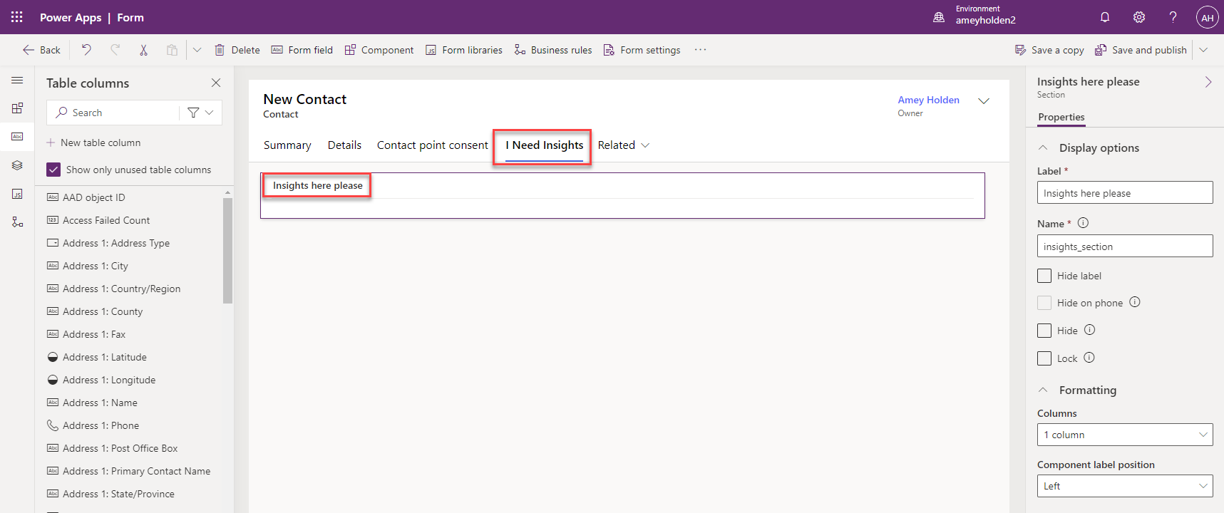 Add the Insights tab to custom Leads and Contact forms in Dynamics 365 ...