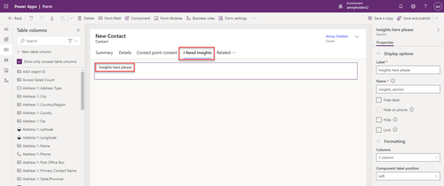 Add the Insights tab to custom Leads and Contact forms in Dynamics 365 ...