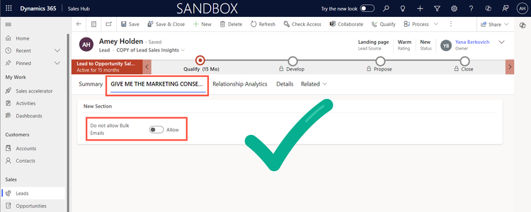 Manage customer consent from contact and lead forms in Dynamics 365 ...