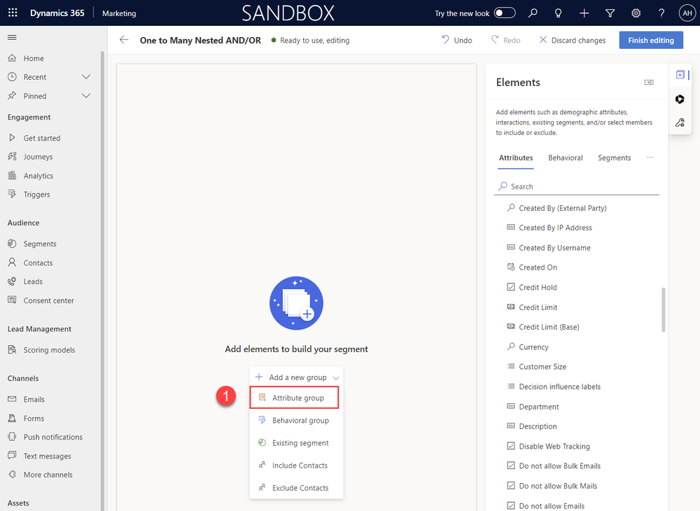 Nested condition segments in Customer Insights - Journeys — Amey Holden ...