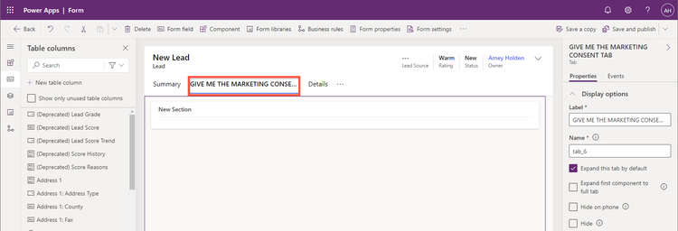 Manage customer consent from contact and lead forms in Dynamics 365 ...