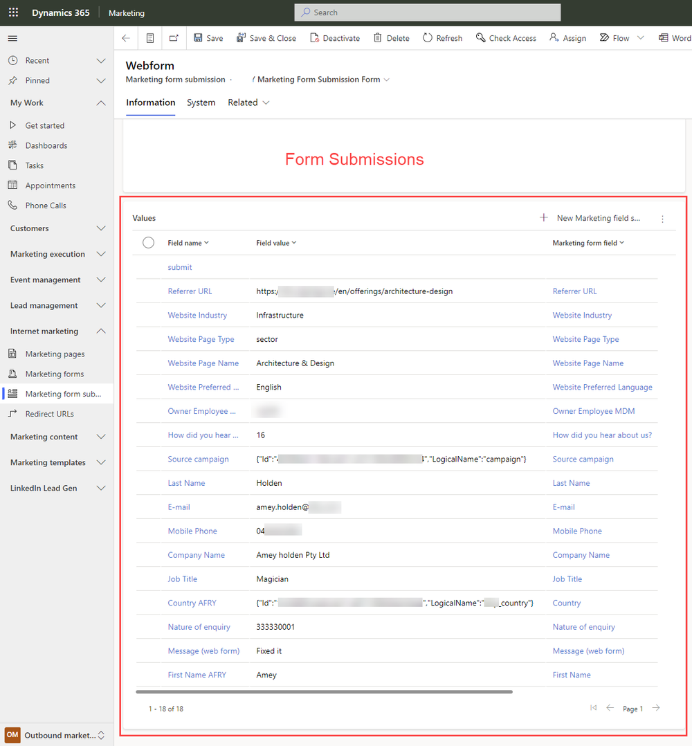 Export Dynamics 365 Marketing Landing Page Form Responses — Amey Holden ...