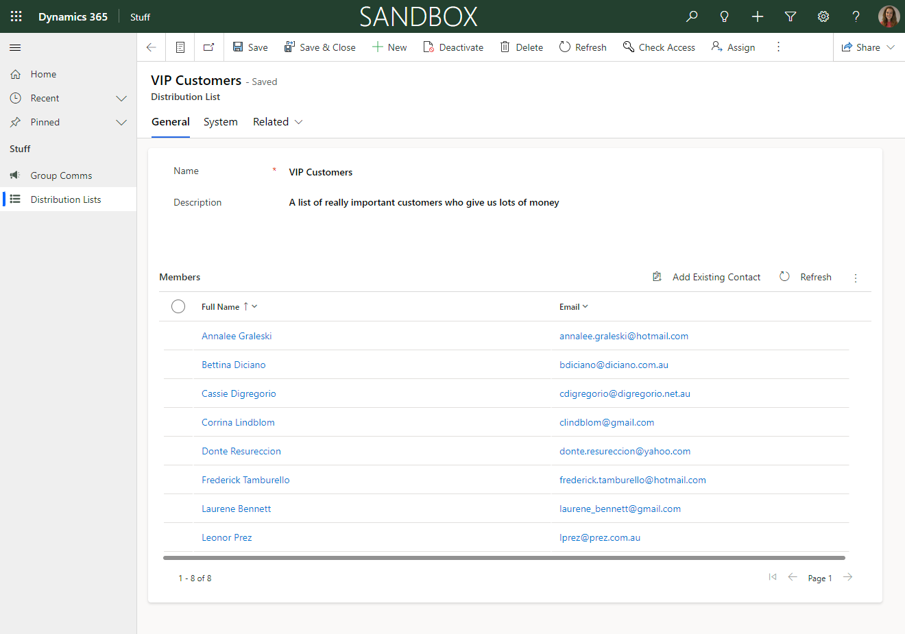Send emails and appointment invitations to a group or list in Dataverse ...
