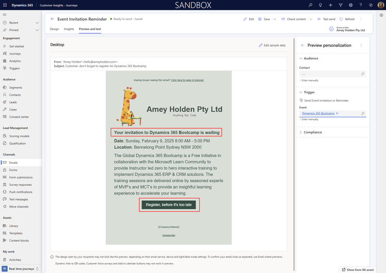 Never set up another event invitation email again in Customer Insights ...