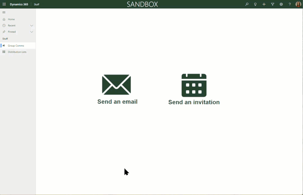 Send emails and appointment invitations to a group or list in Dataverse ...