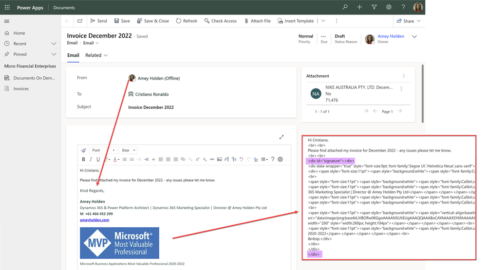 Automatically populate the Dataverse email signature using Power ...