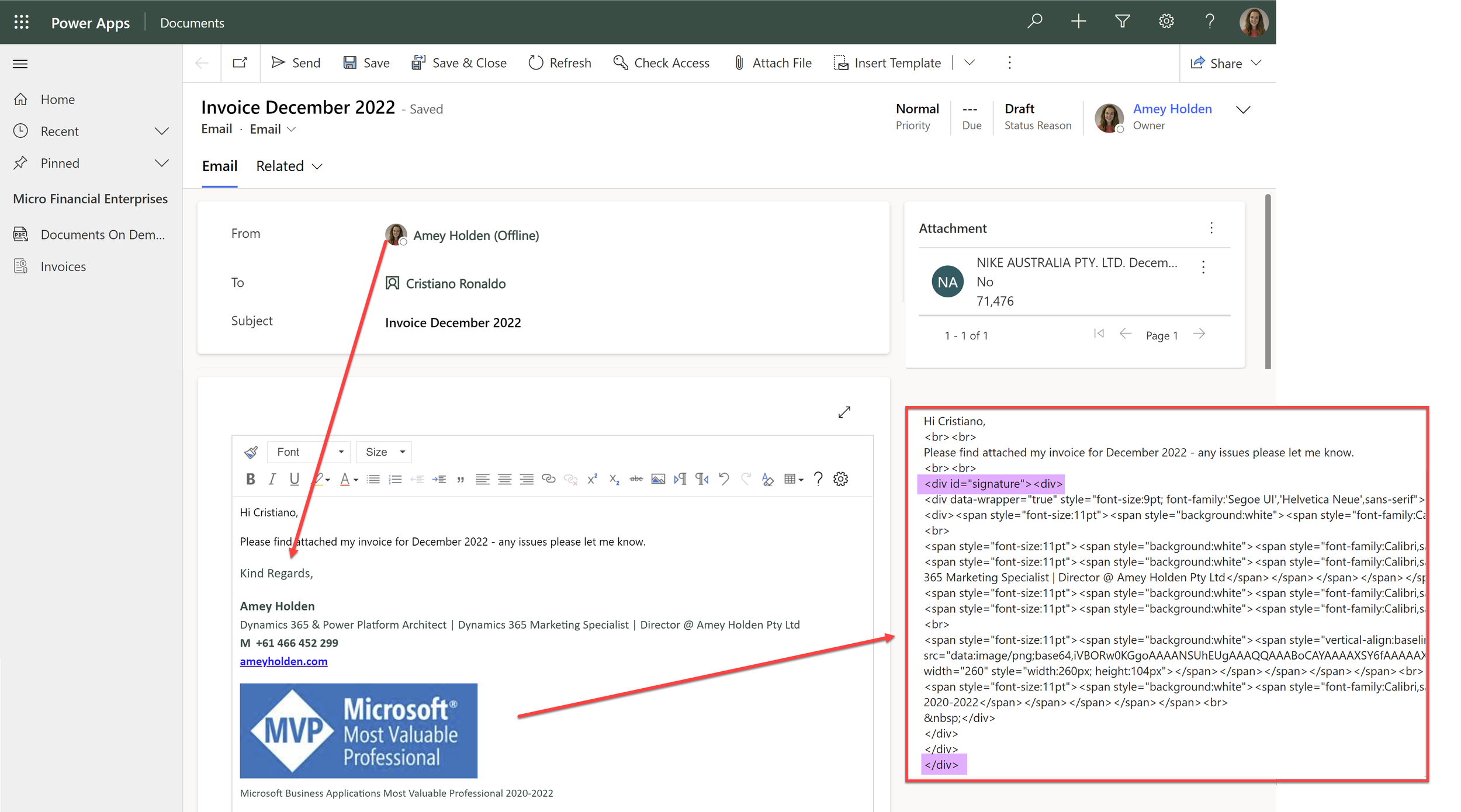 Automatically populate the Dataverse email signature using Power Automate — Amey Holden ...