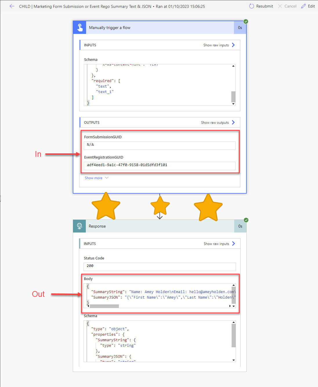 Show form submissions and event registrations details on the timeline ...