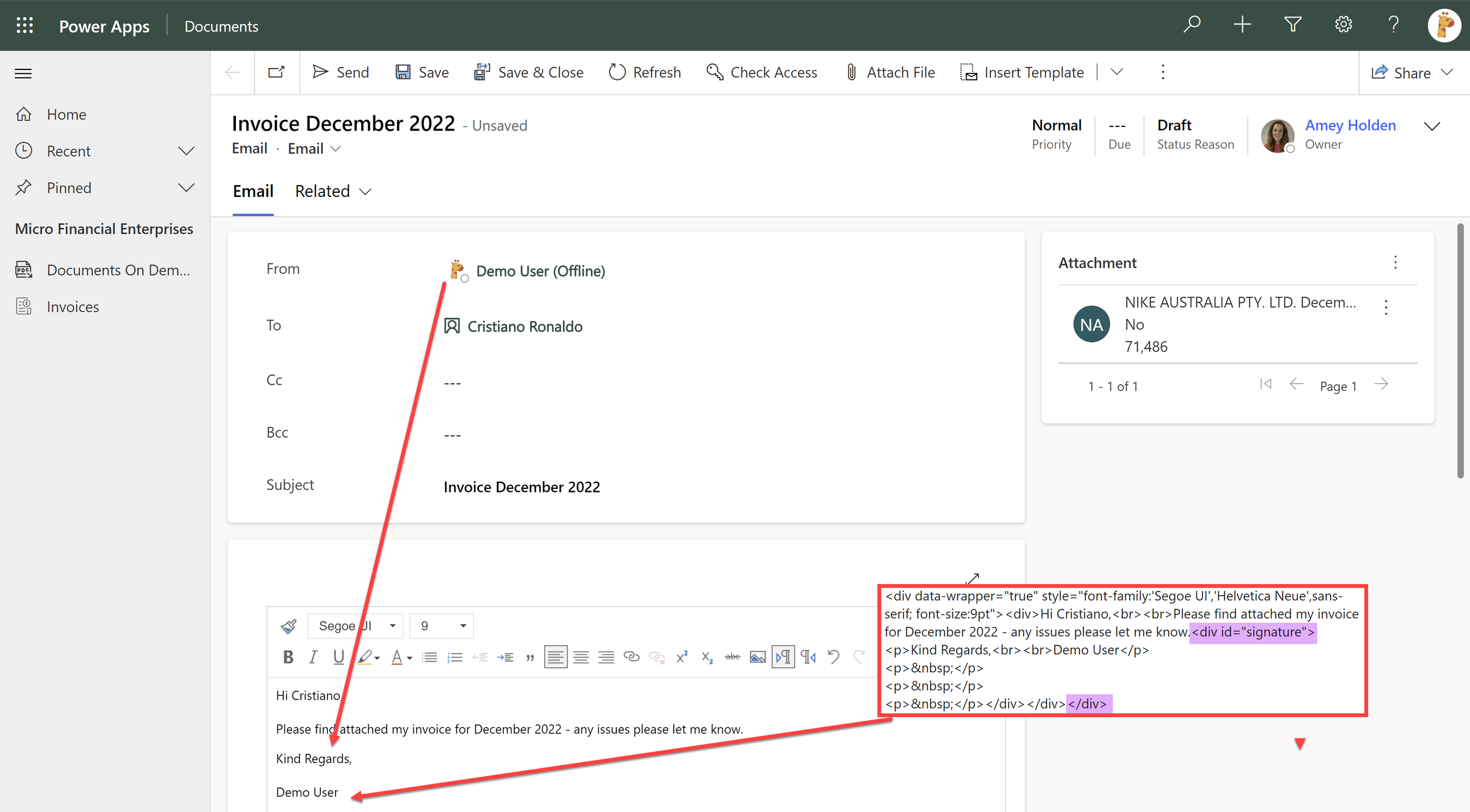 Automatically populate the Dataverse email signature using Power ...